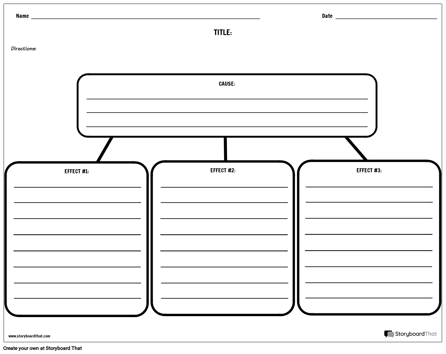 Effect Breakdown Storyboard Por Worksheet templates