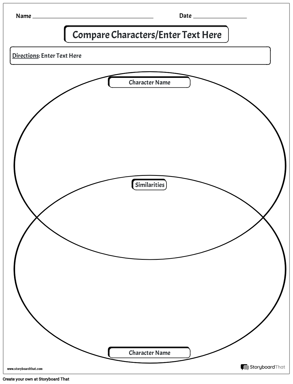 character-comparison-portrait-bw-1-storyboard-by-worksheet-templates