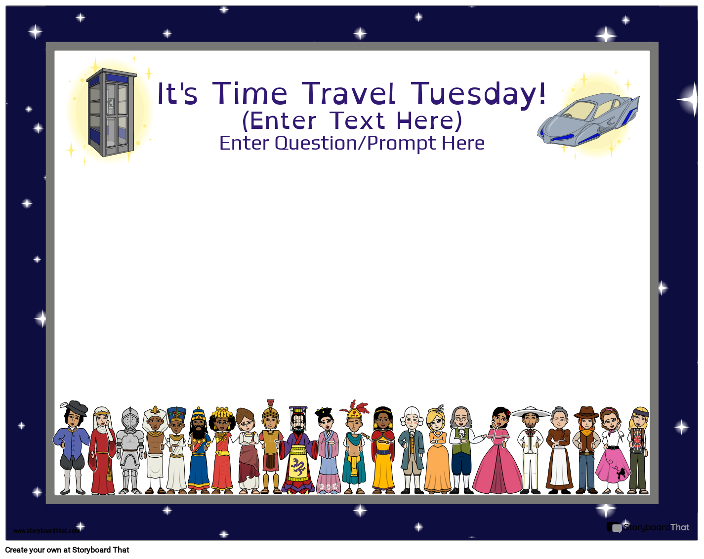 Time Travel Themed Morning Check-Ins Worksheet