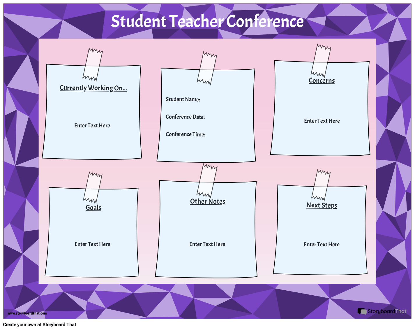 Post it Notes Based Student/ Teacher Conference Template