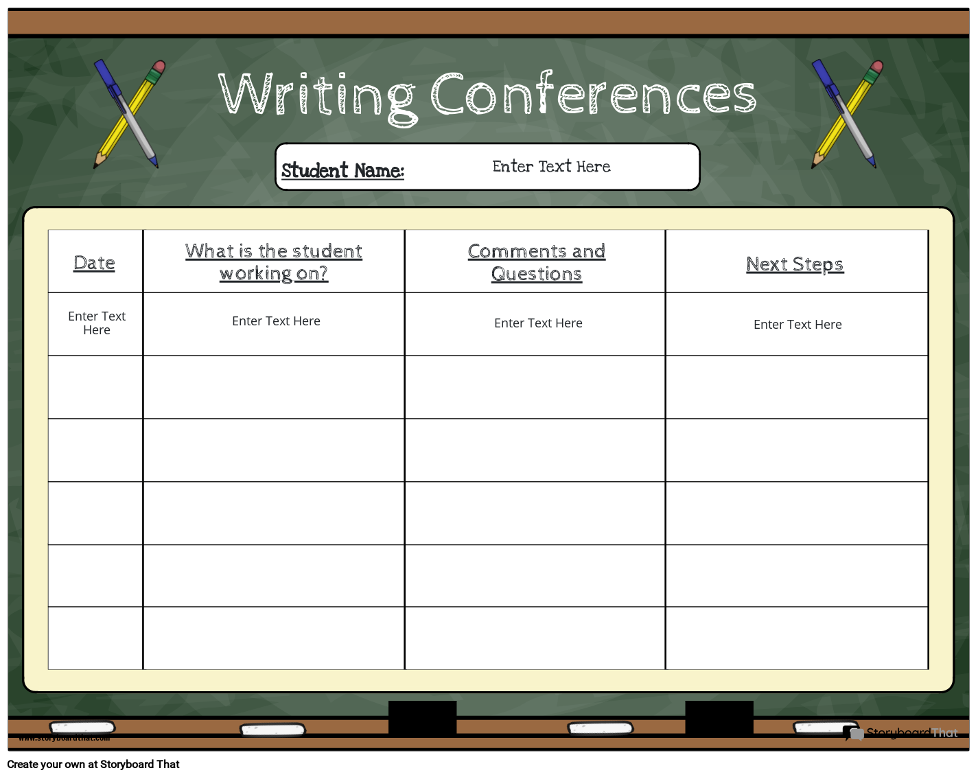 Blackboard Themed Student/ Teacher Conference Template
