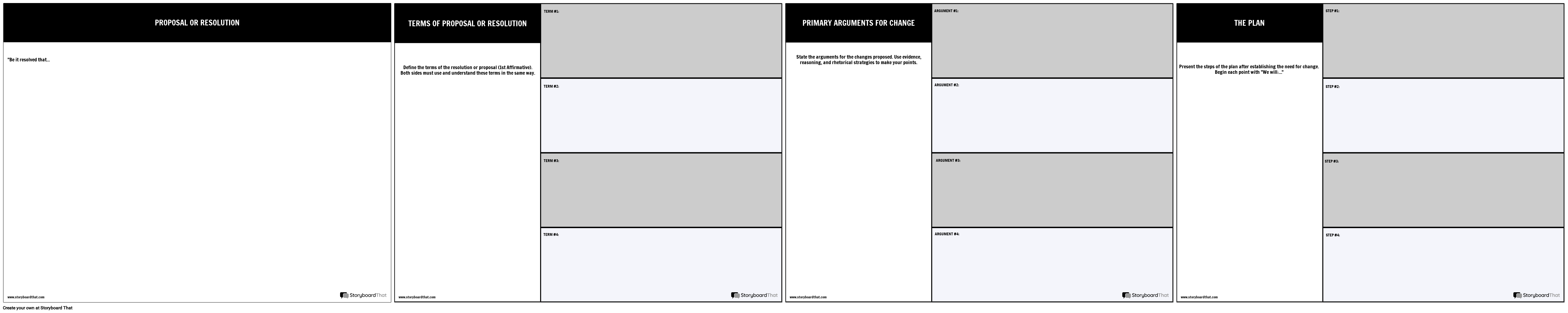 Debate Template — Debate Prep Worksheet | StoryboardThat