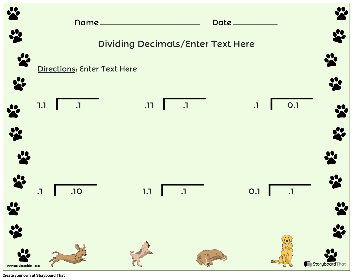 Decimal Landscape Color 4 Storyboard Por Worksheet templates