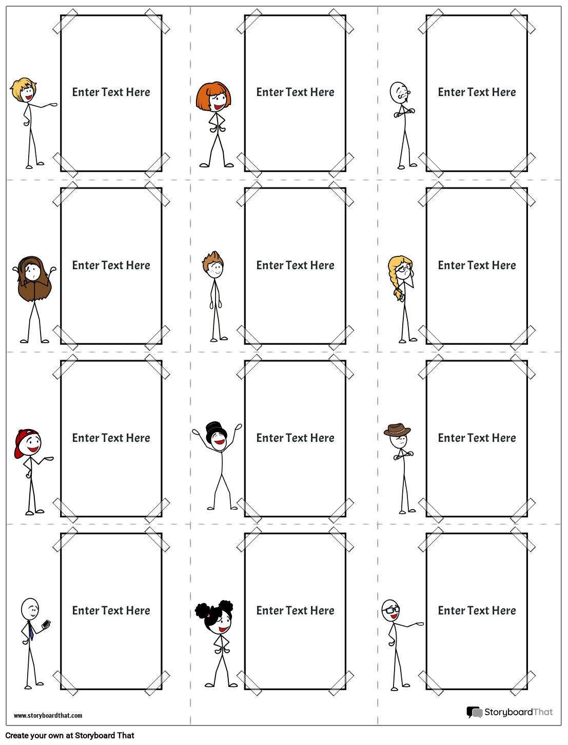Discussion Card Worksheet Featuring Stick Figures