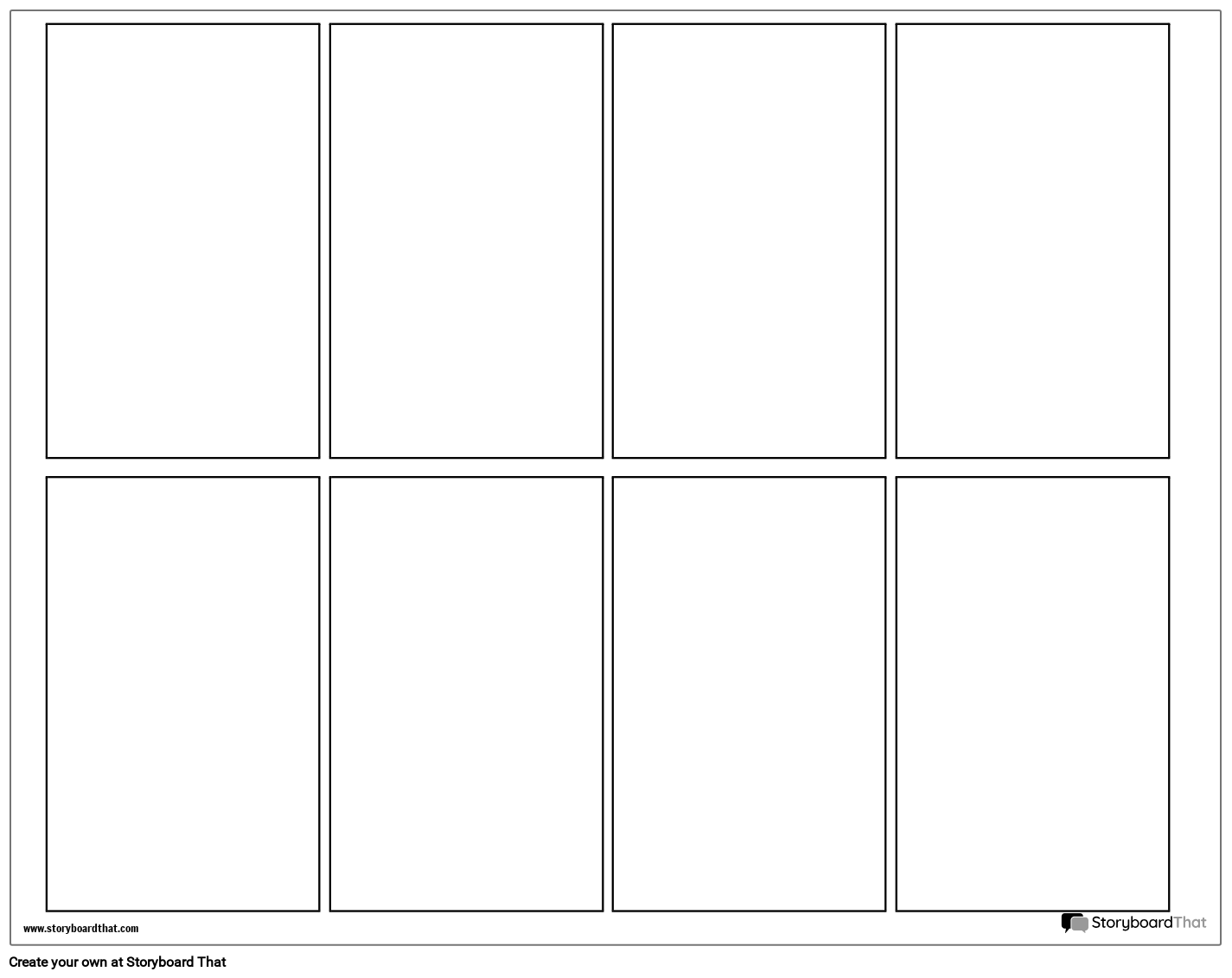 Graphic Novel Landscape Layout with 8 Even Frames