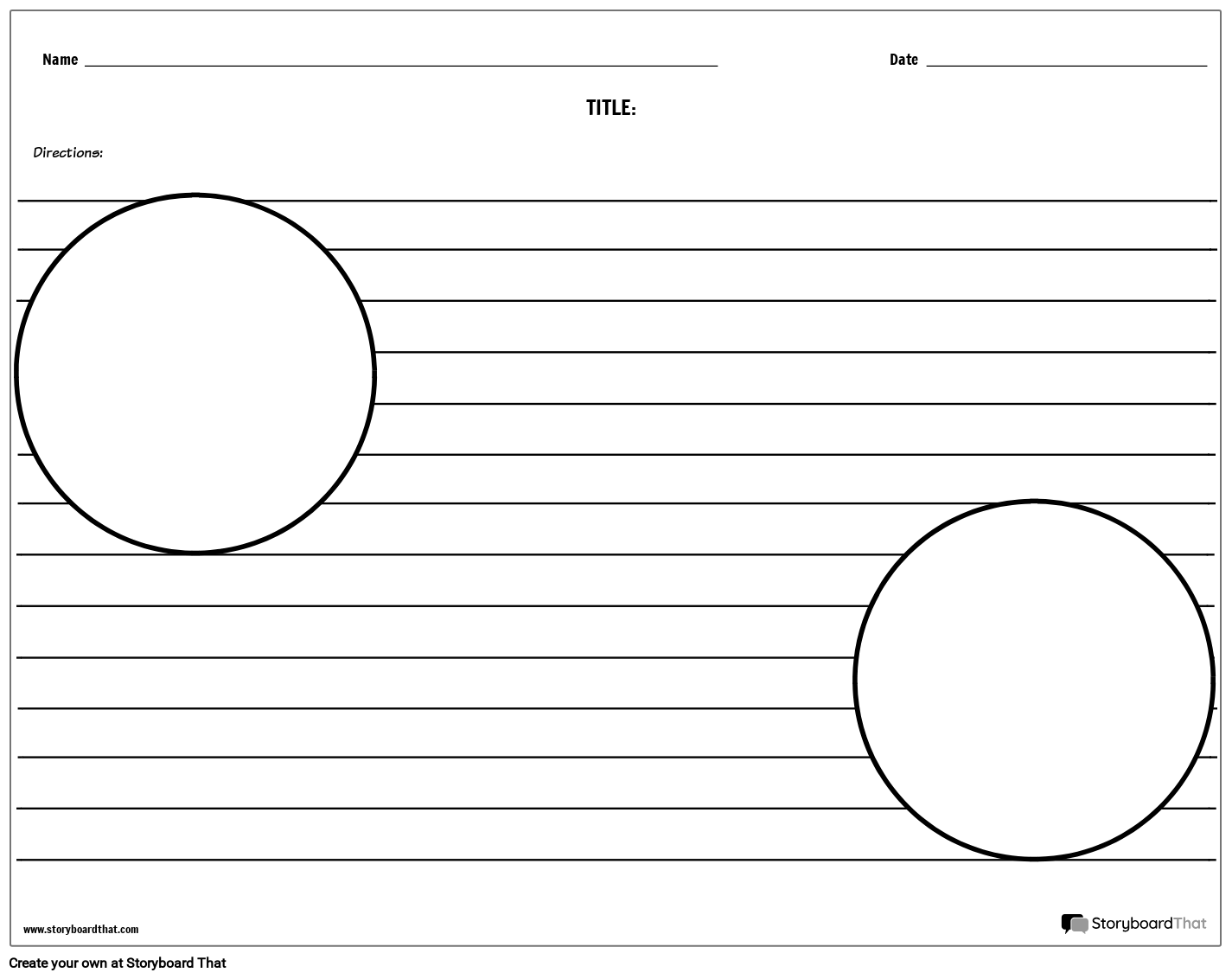 Free Two-Circle Story Illustration Activity Storyboard
