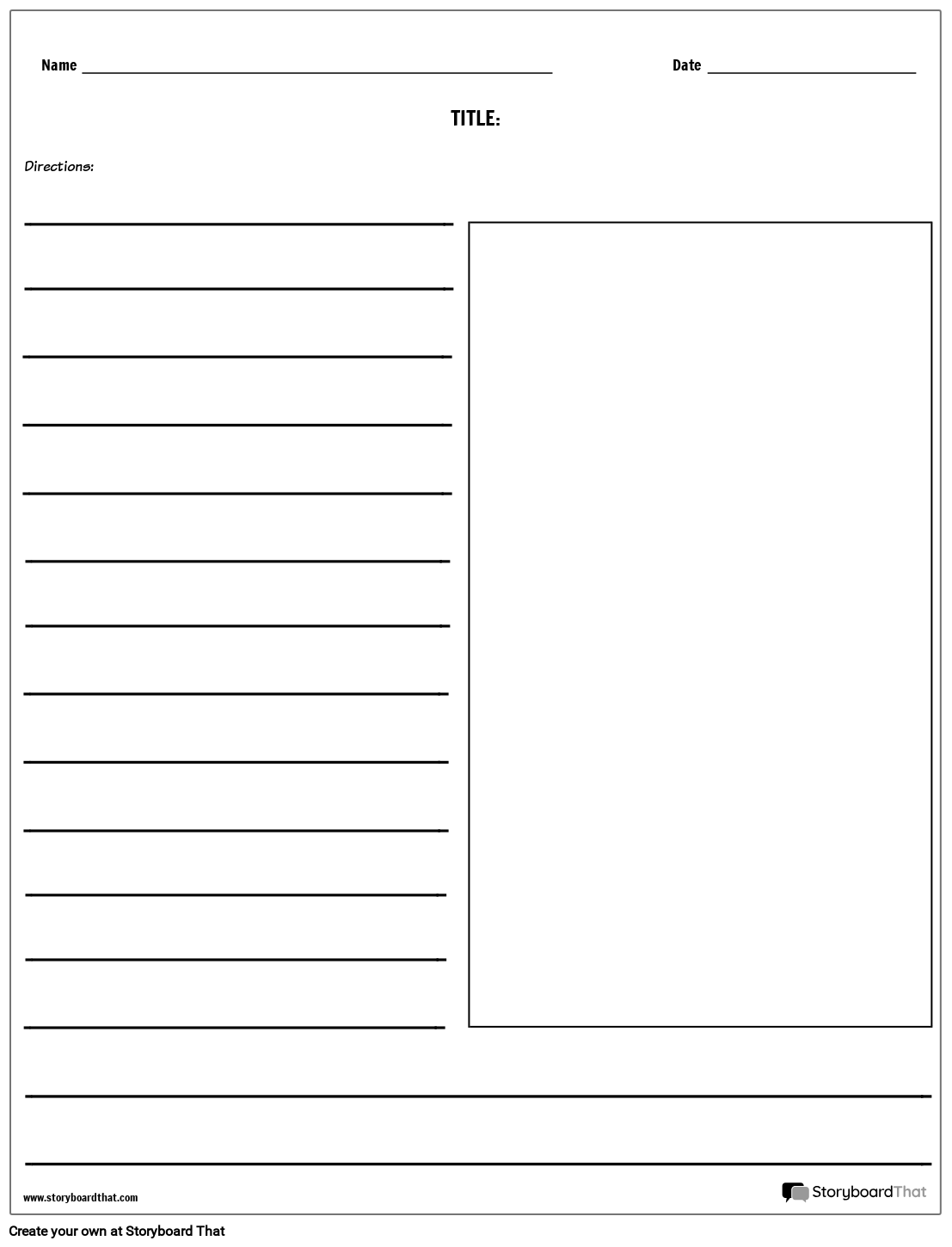 Blank Rectangle Illustrated Story Template Storyboard