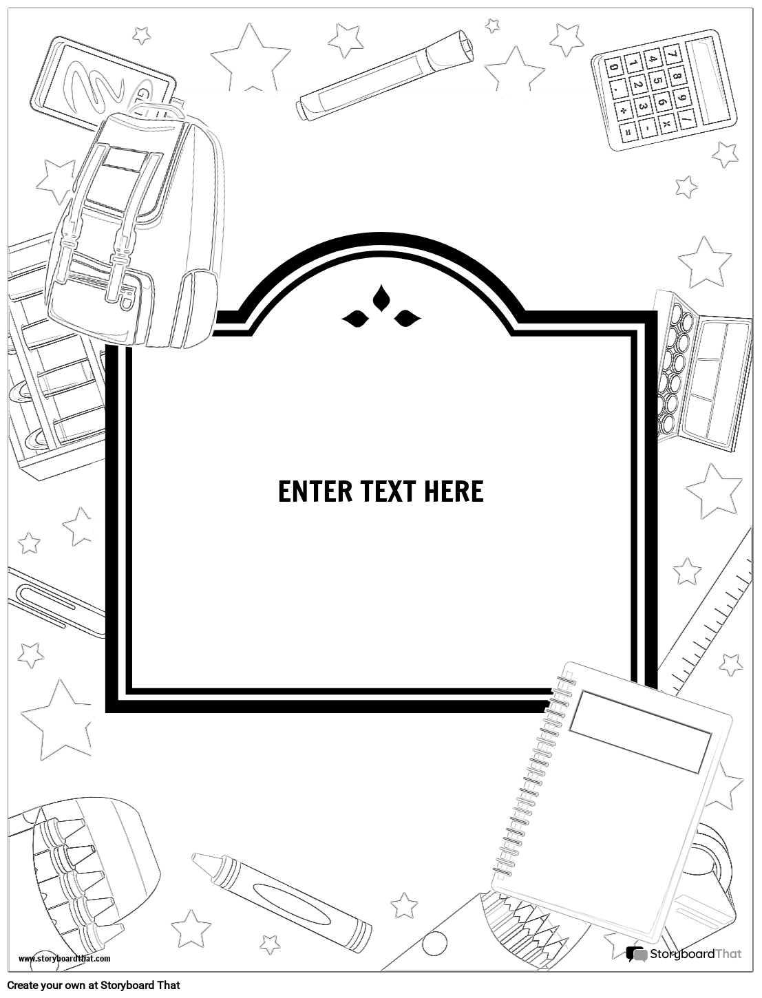 Journal Cover Template with School Stationary Theme