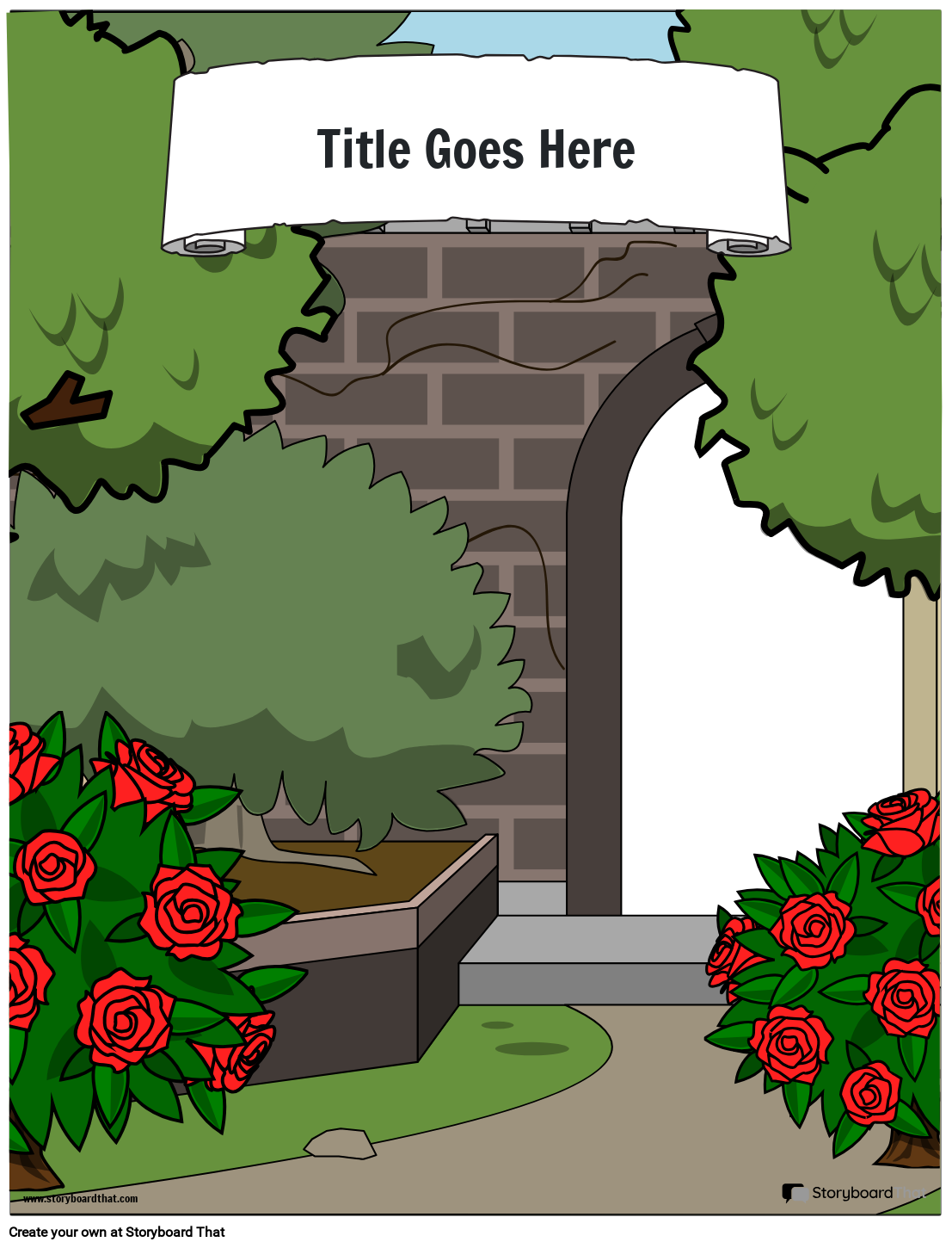 Secret Garden Themed Journal Cover Template Storyboard