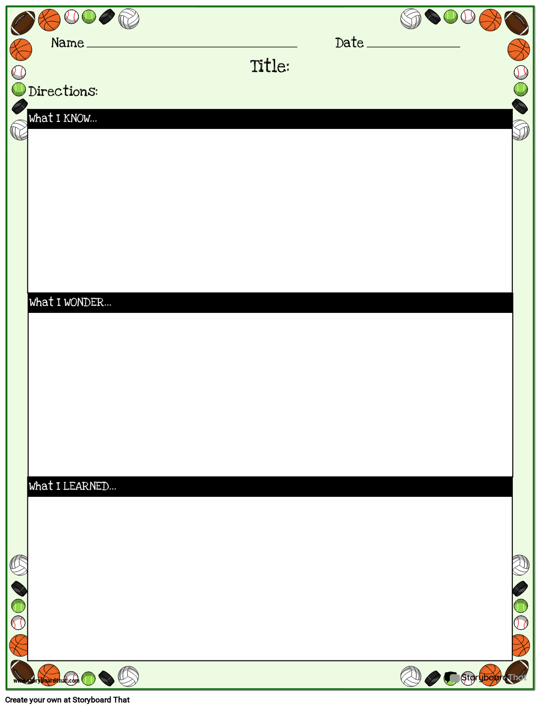 KWL & KWHL Chart Template — KWL Worksheet — KWL Chart Creator ...