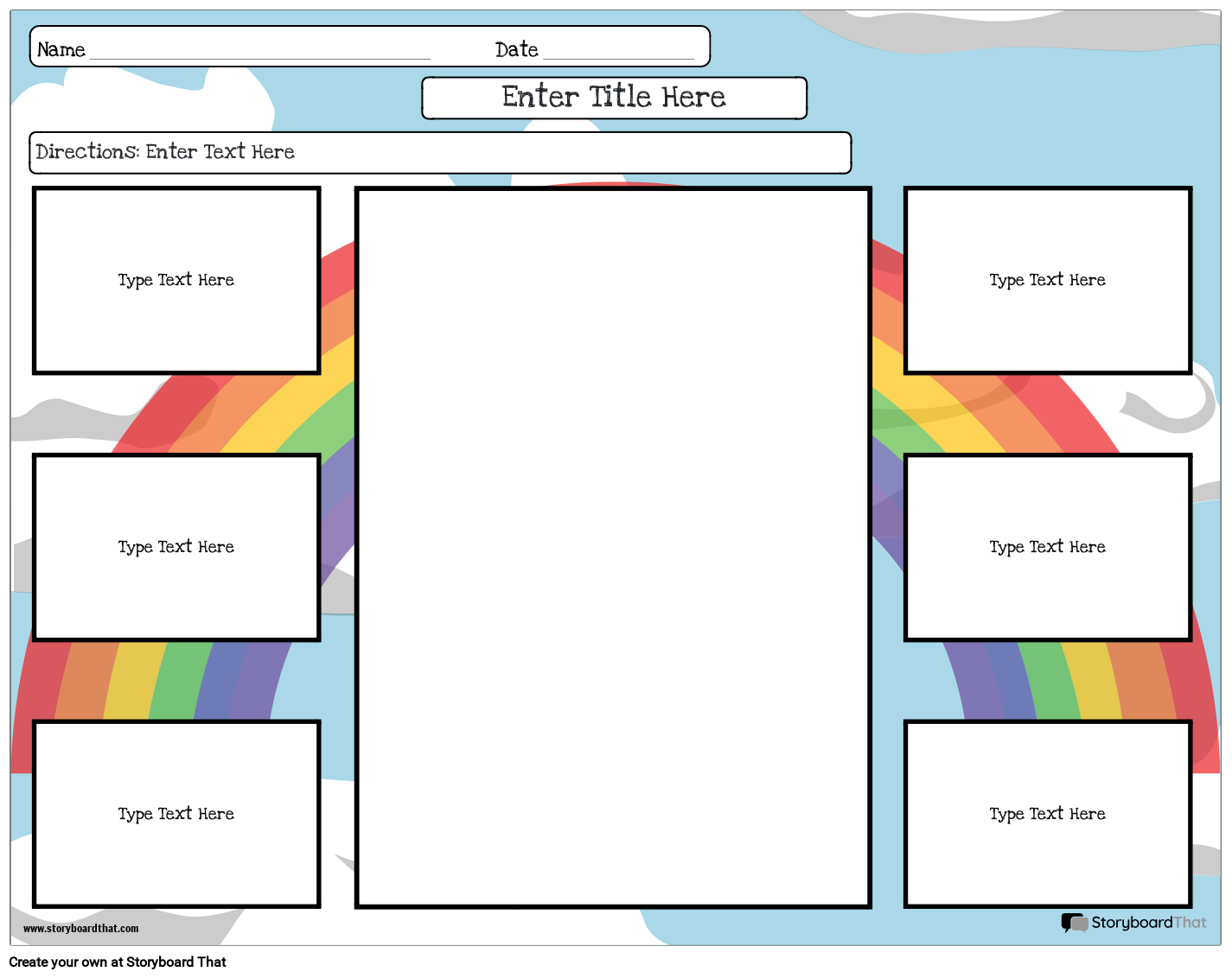 Rainbow Landscape Labeling Template Activity Storyboard