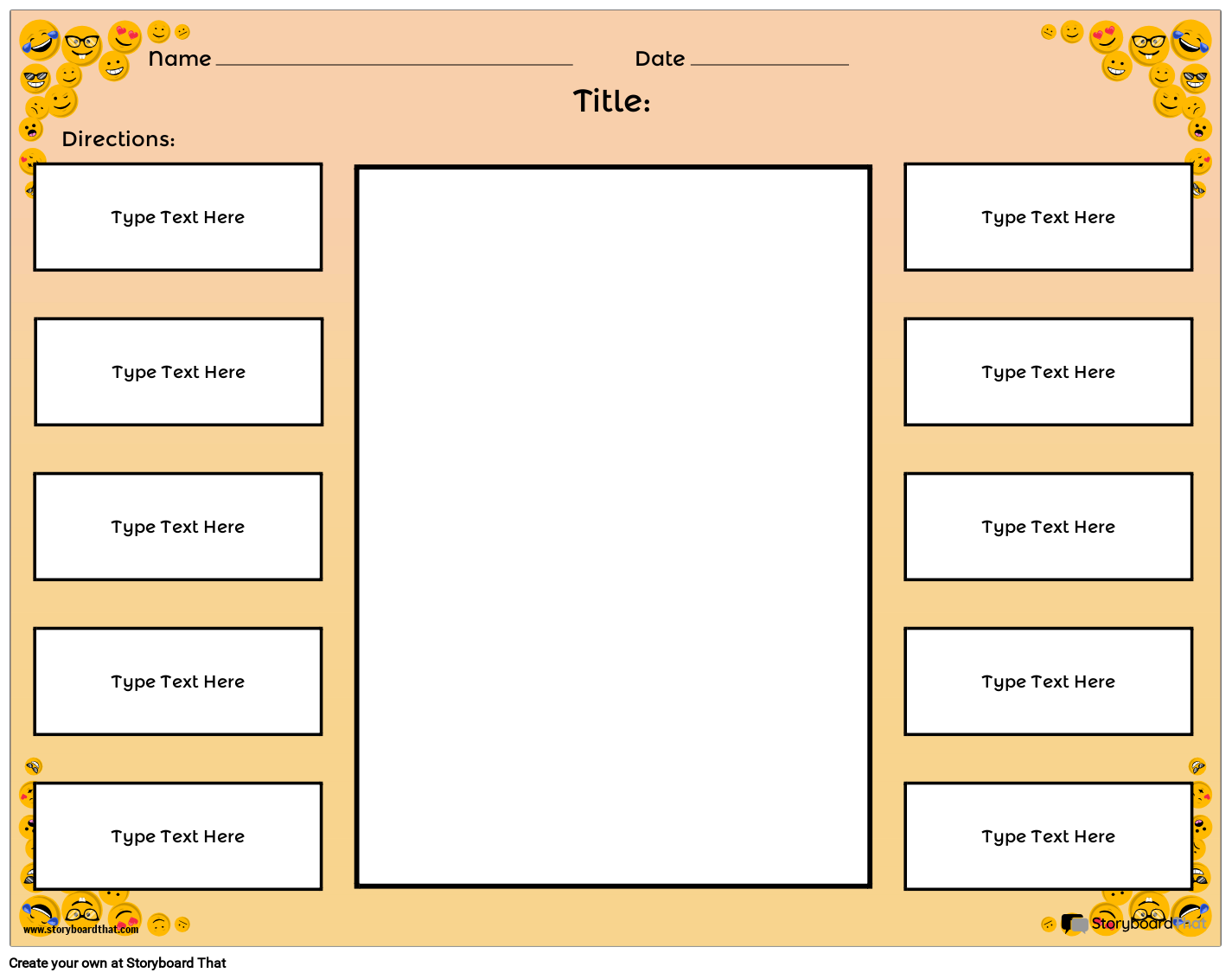 Fun Emoji-Themed Labeling Template Storyboard by worksheet-templates