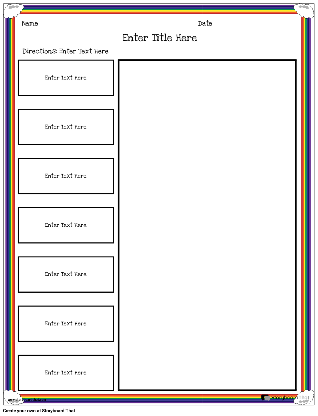Fun Rainbow Labeling Template Worksheet Storyboard