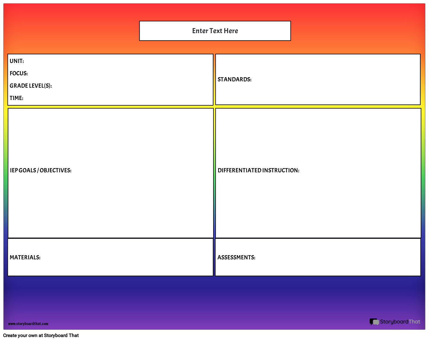 Custom-Ready Rainbow Lesson Planner for Teachers