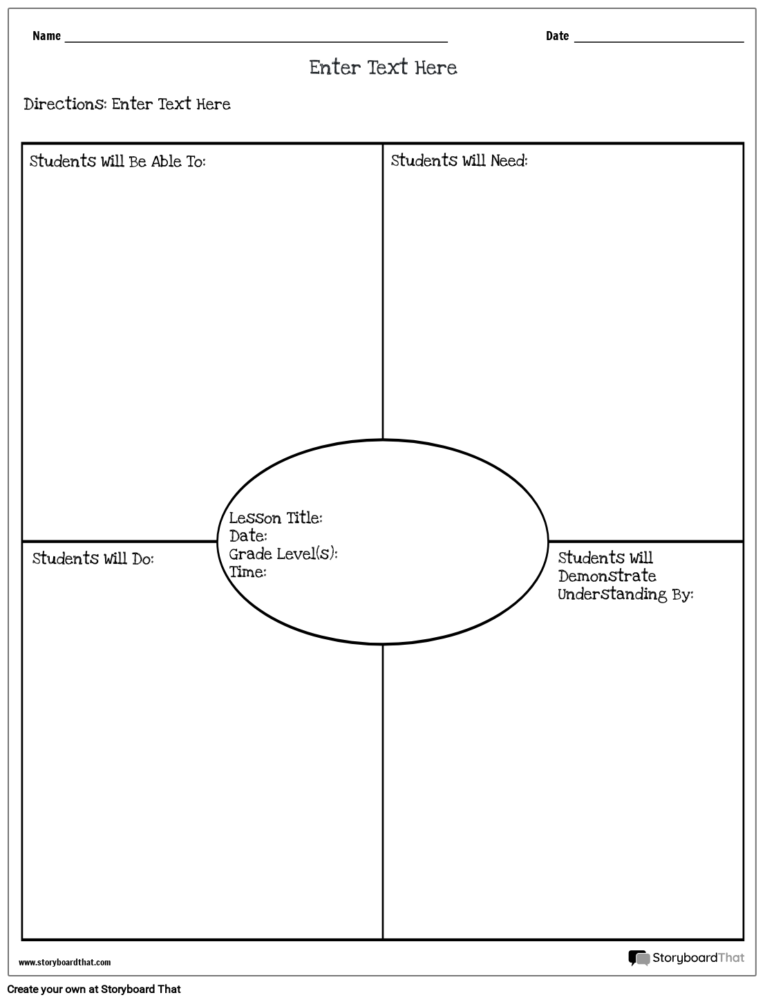 Ready-to-Use Lesson Planner for Teachers Storyboard