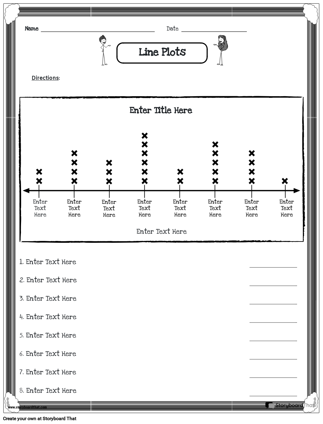 Line Plot Portrait BW 1 Storyboard Od Strane Worksheet templates