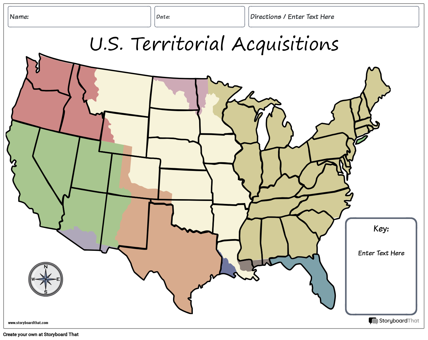 US Territories Storyboard by worksheet-templates
