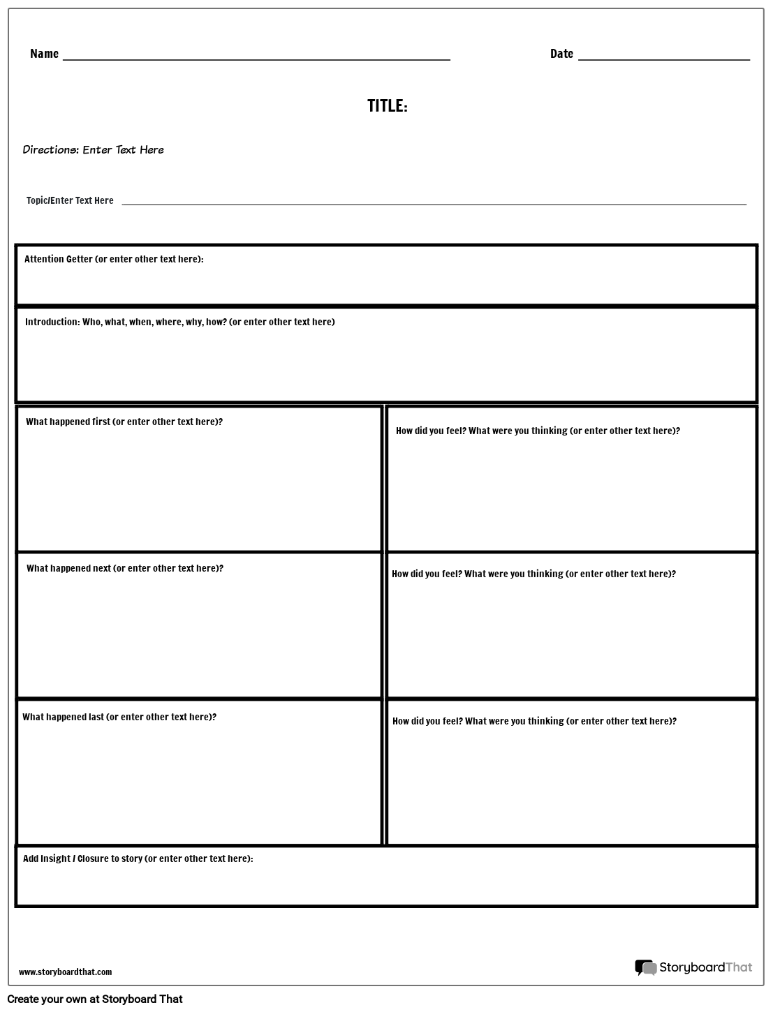 Make Personal Narrative Essay Outline Worksheets