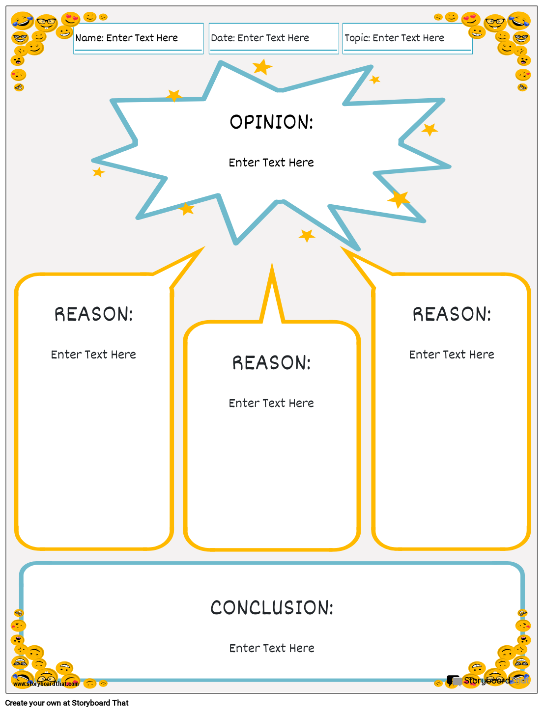 Emoji Chatbox Persuasive Writing Worksheet Template