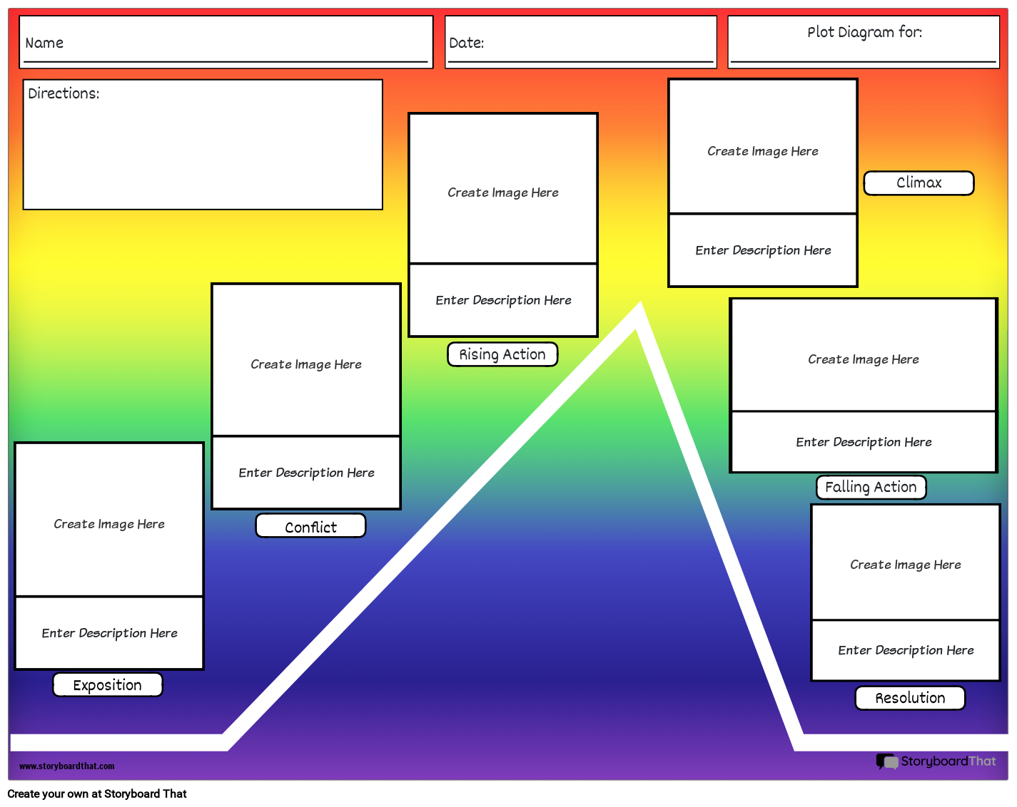 Plot Diagram Landscape Color 1 Storyboard Por Worksheet templates