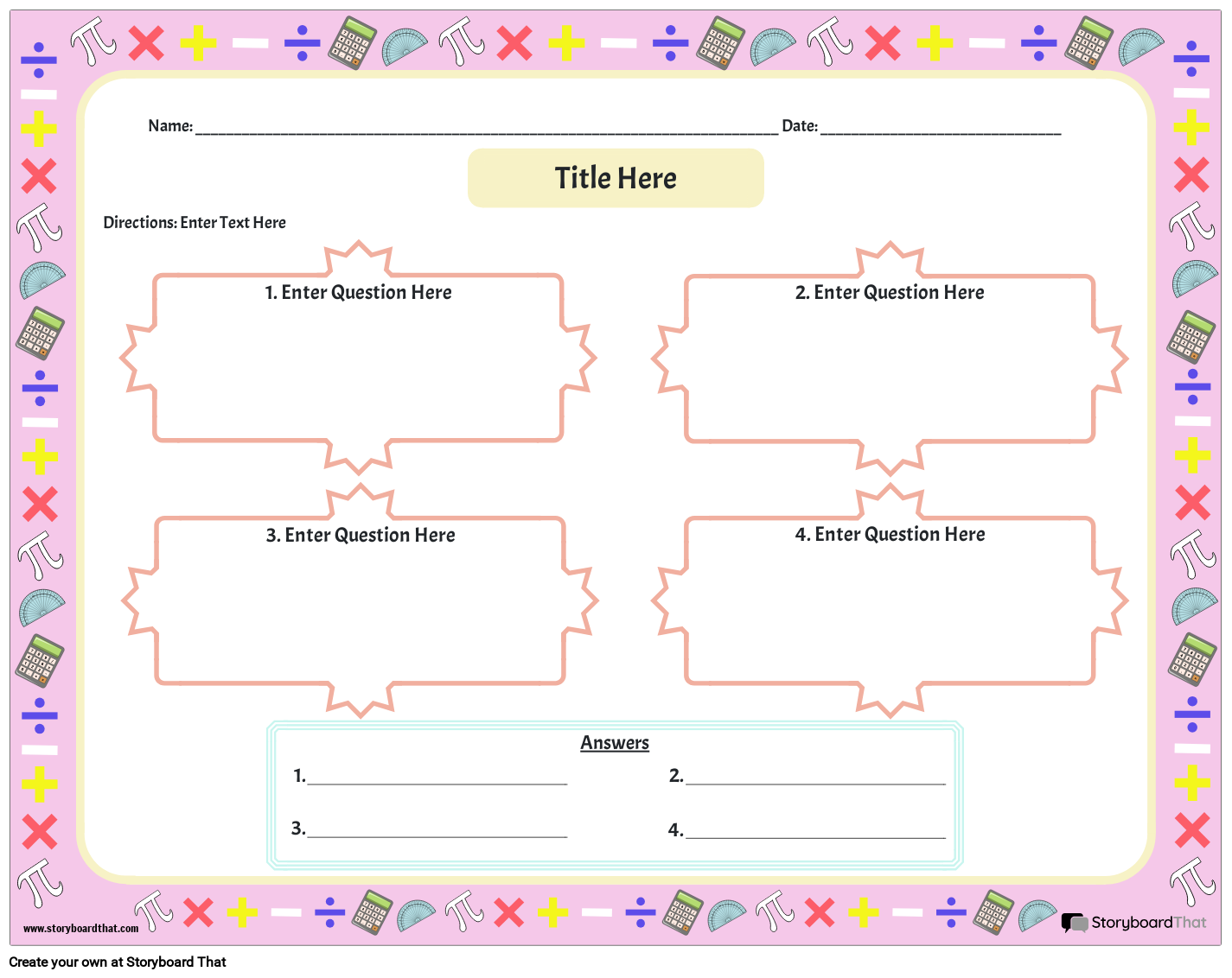Problem Solving Landscape Color 1 Storyboard Av Worksheet templates