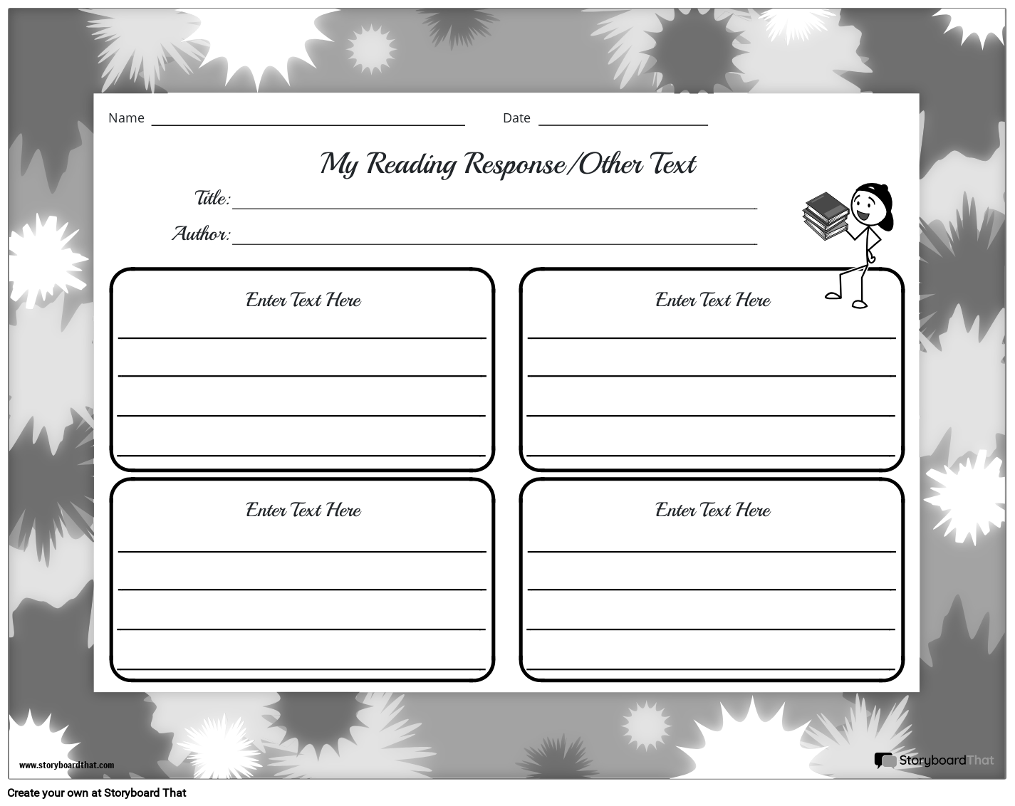 Reading Response Worksheets Book Responses