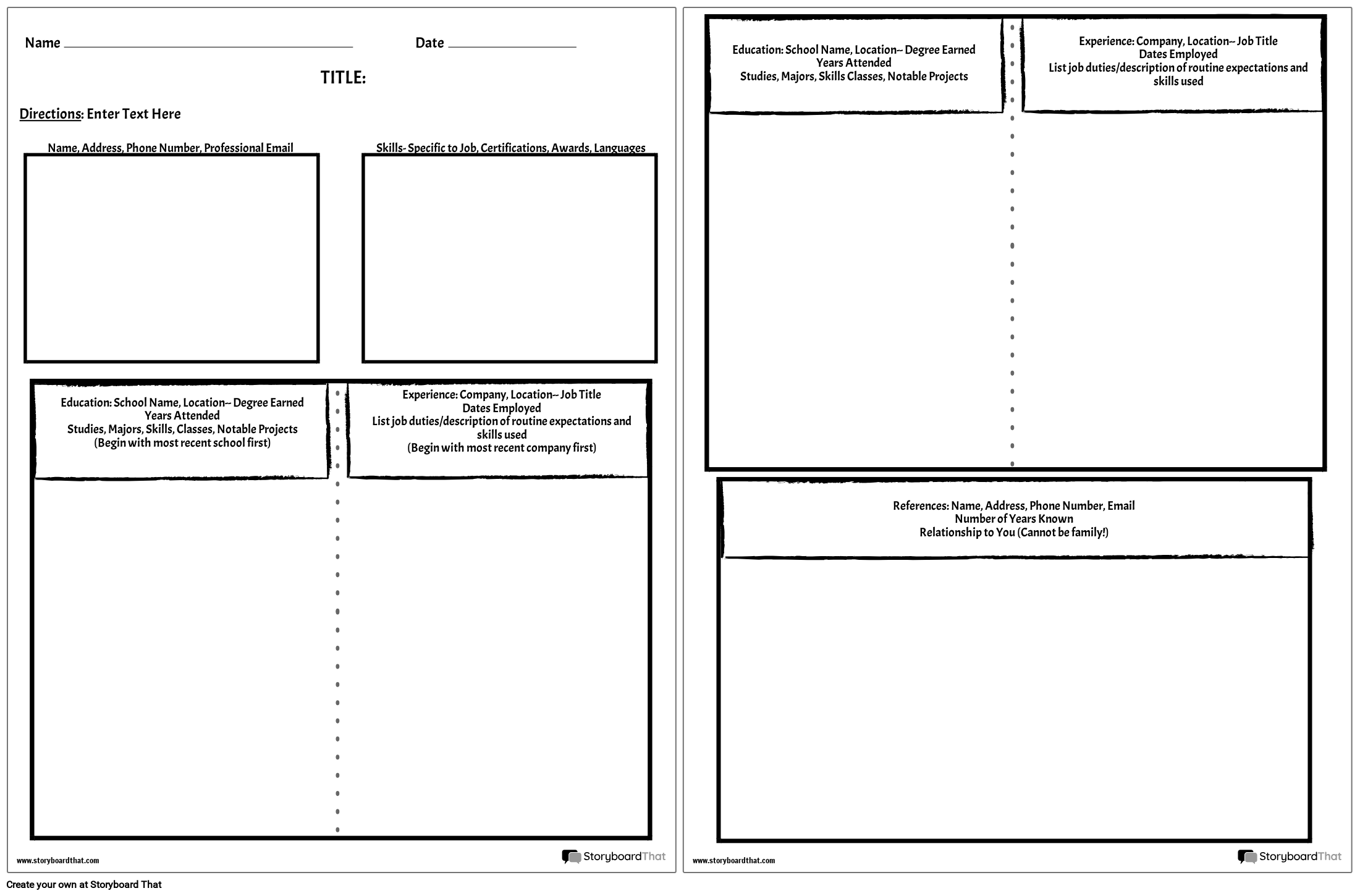 Printable Resume Builder Worksheet Printable Worksheets