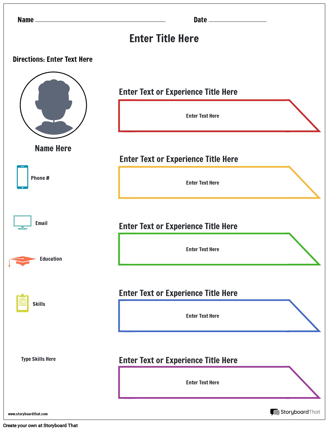 Ready-to-Use Resume Template Storyboard by worksheet-templates