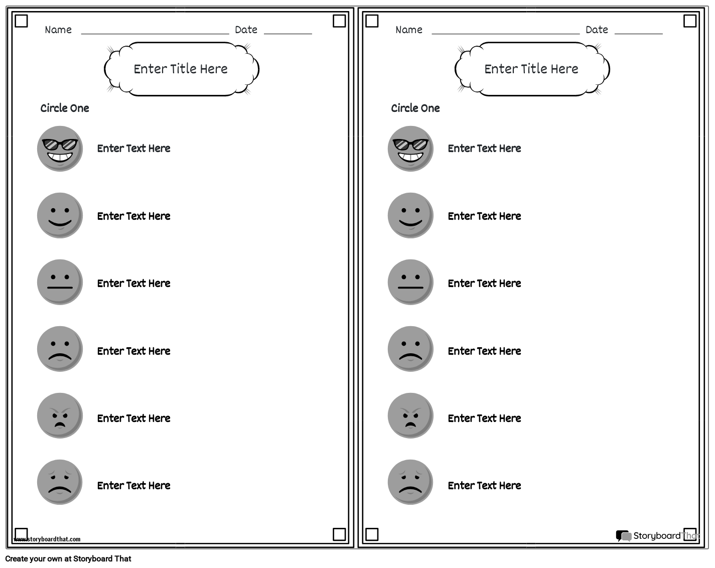 Landscape Emojis-Based Social Emotional Check-In Template