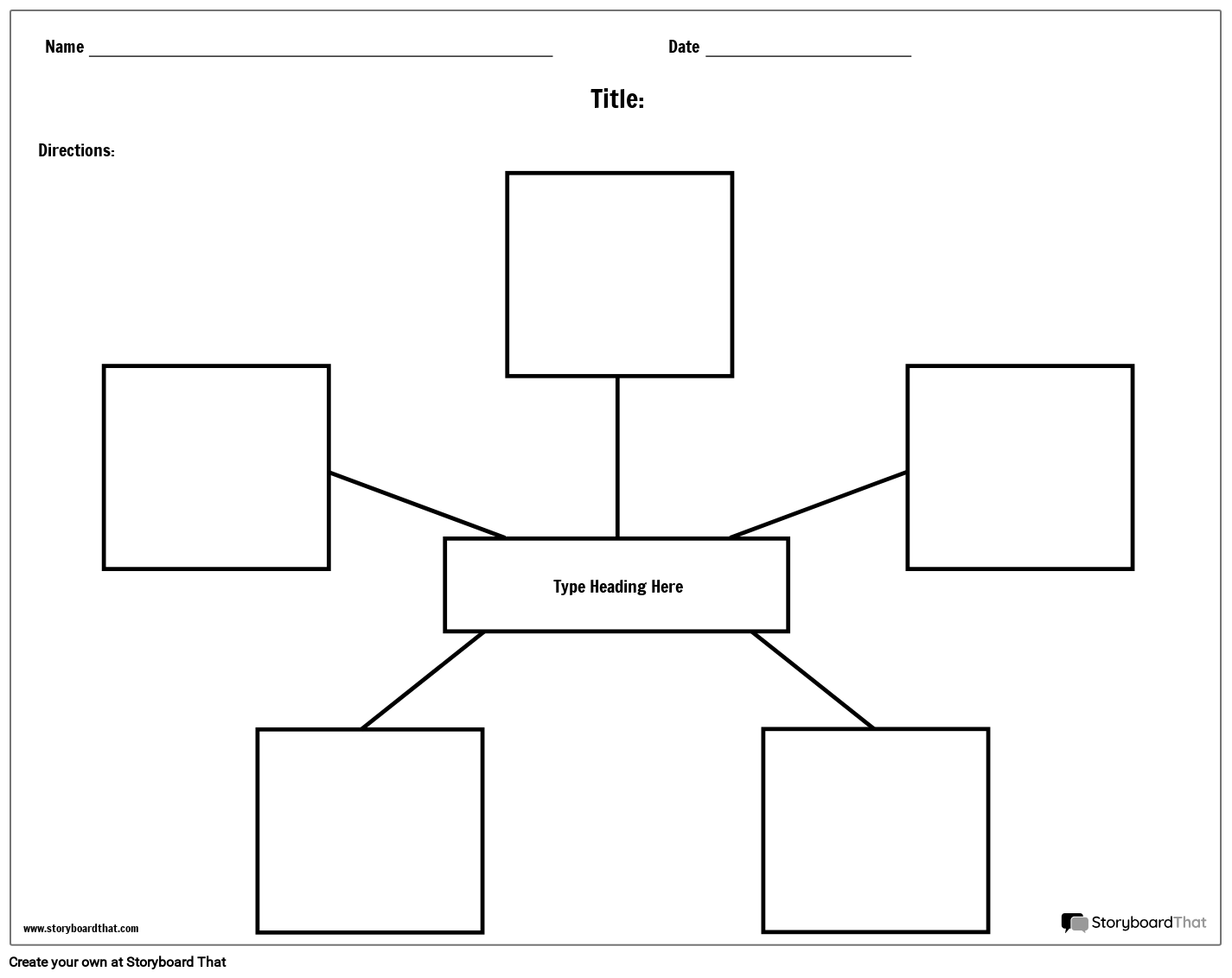 Spider Map 5 Storyboard Por Worksheet templates