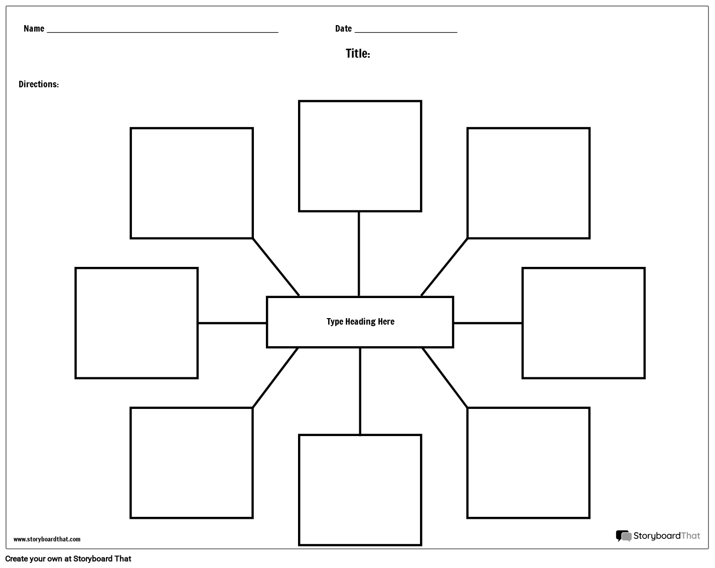 Spider Map 8 Storyboard By Worksheet templates
