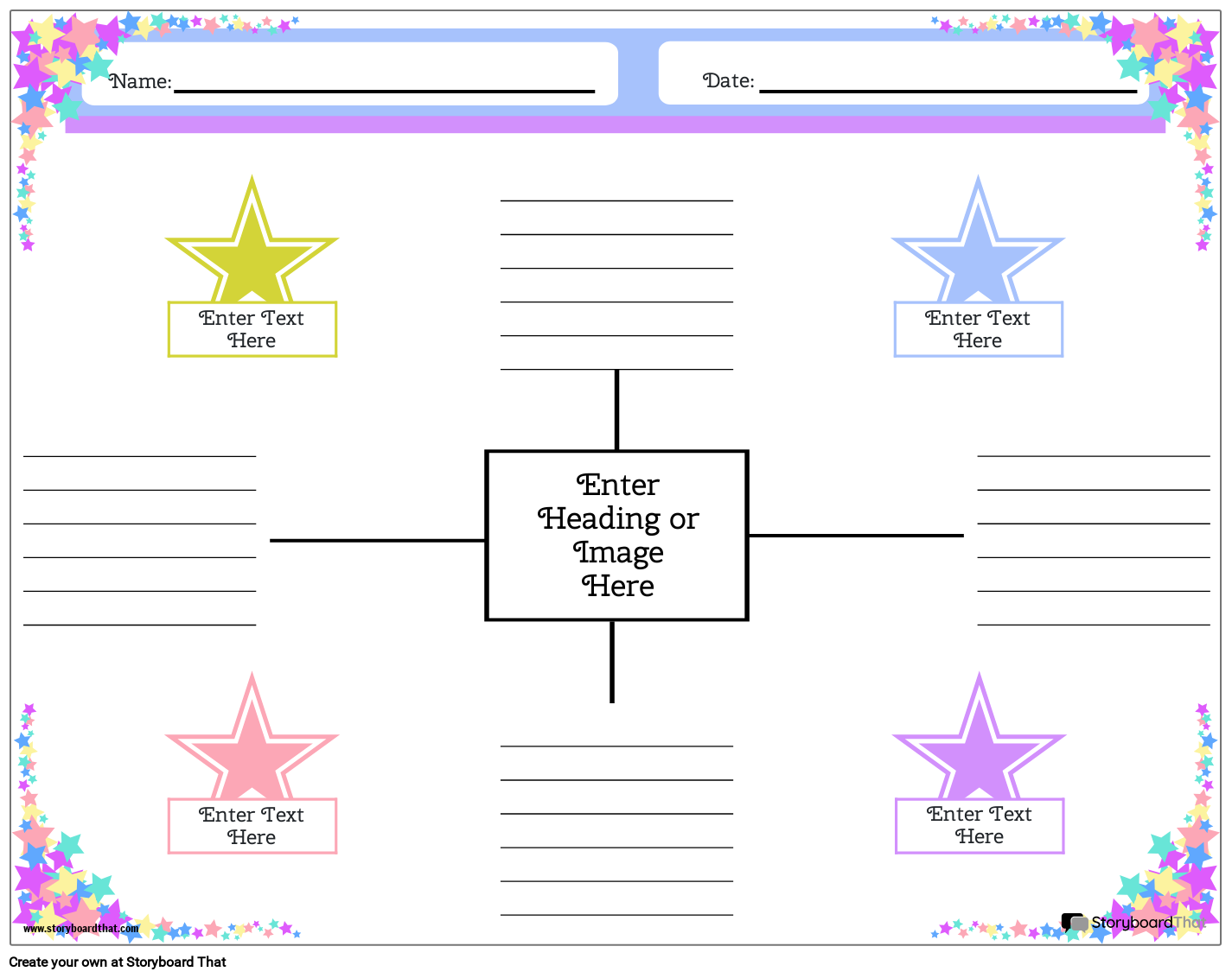 Spider Map Color Landscape 4 Storyboard by worksheet-templates