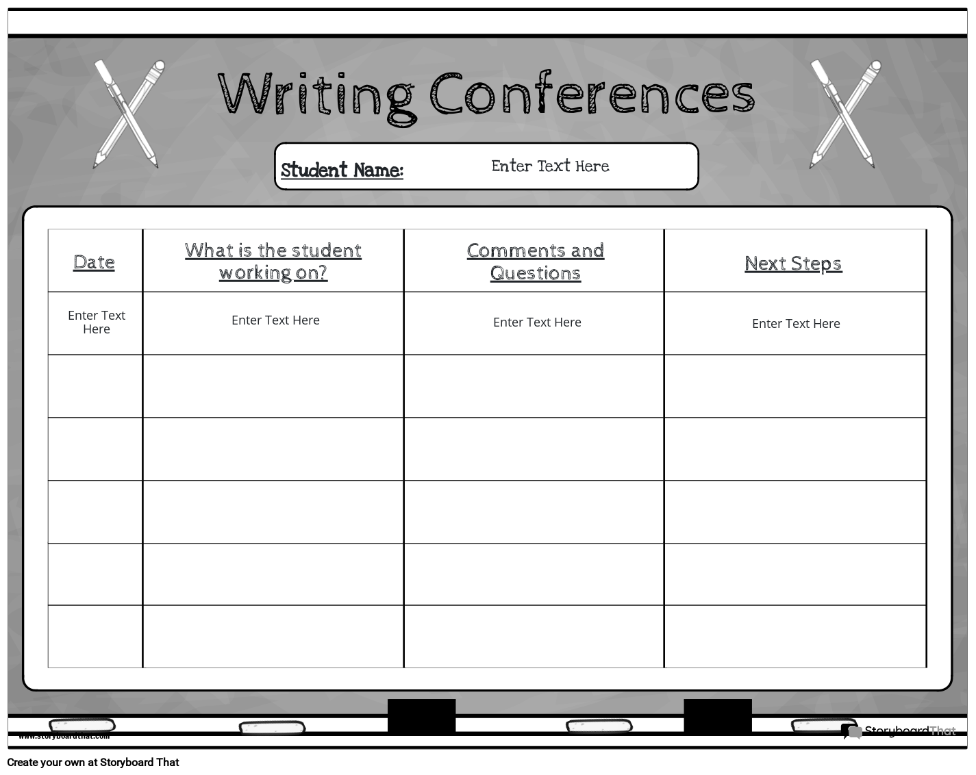 Color Pencils Based Student/ Teacher Conference Template