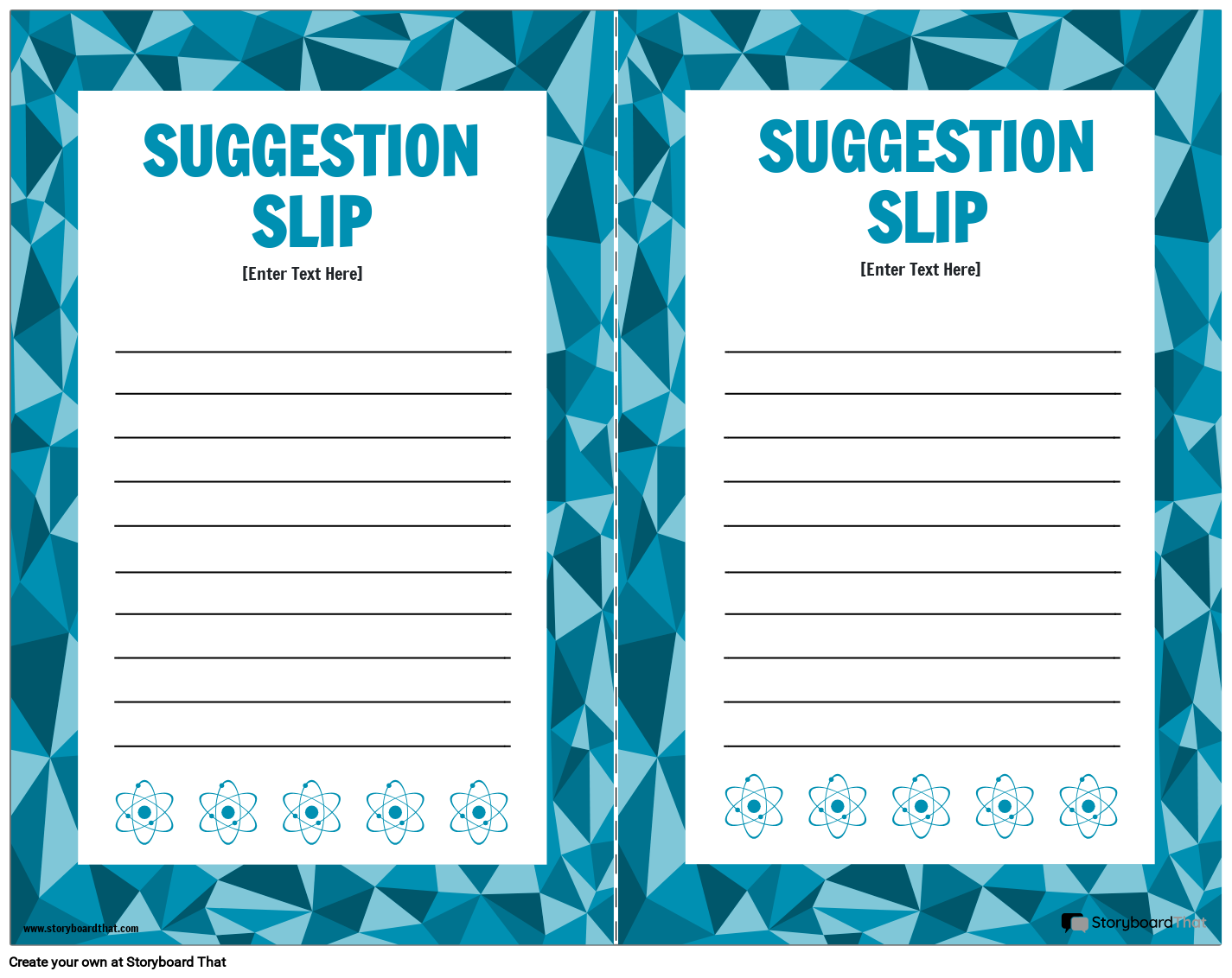 Suggestion Slip Template with Blue Crystal Background