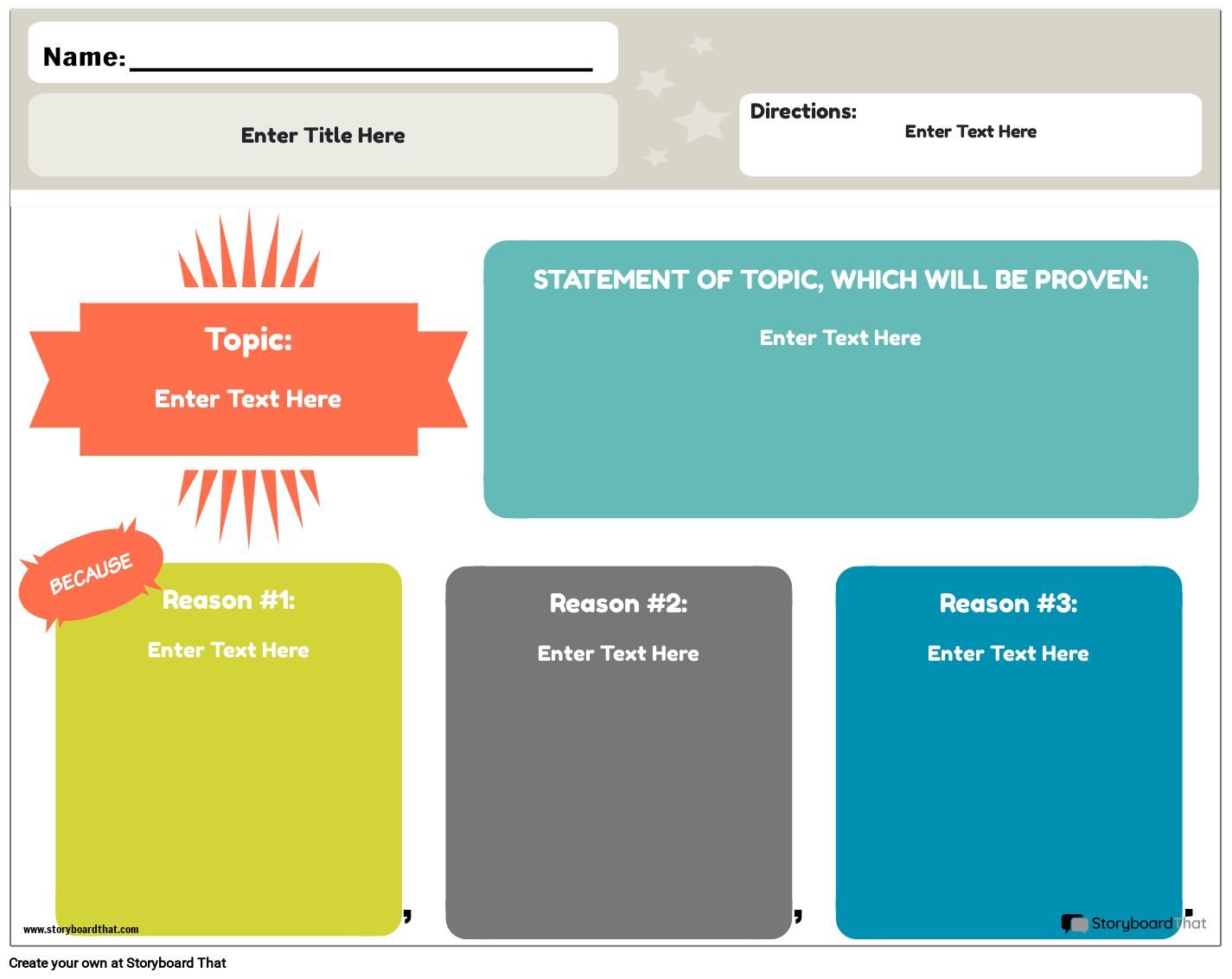Fun Multicolored Thesis Statement Template Storyboard