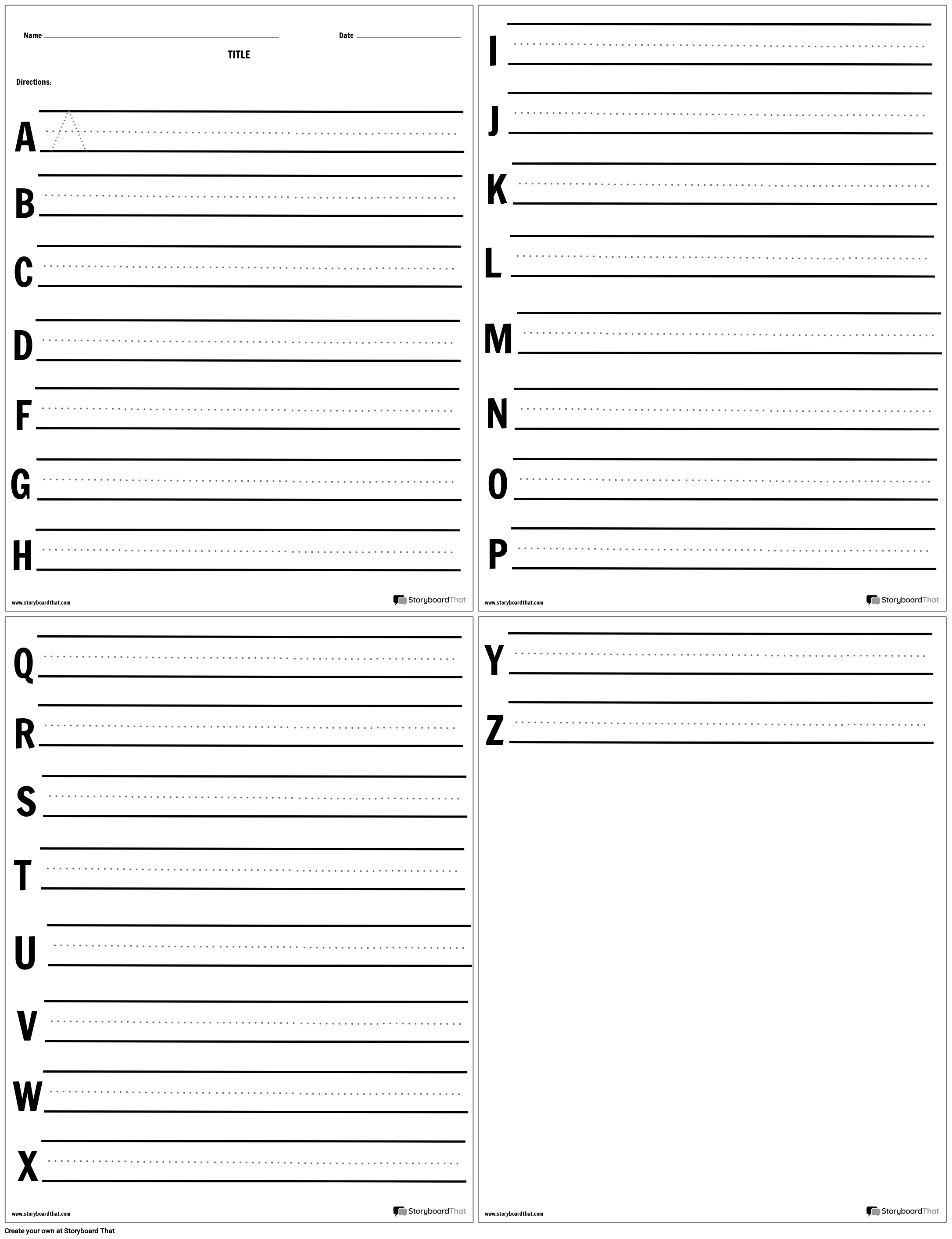 Tracing Letters Storyboard Por Worksheet templates