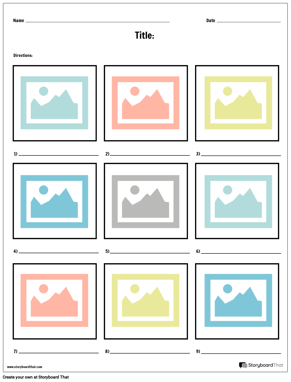 Label Storyboard By Worksheet templates