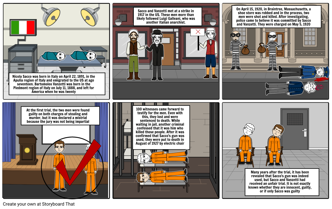 Sacco and Vanzetti Storyboard by zakkiesel