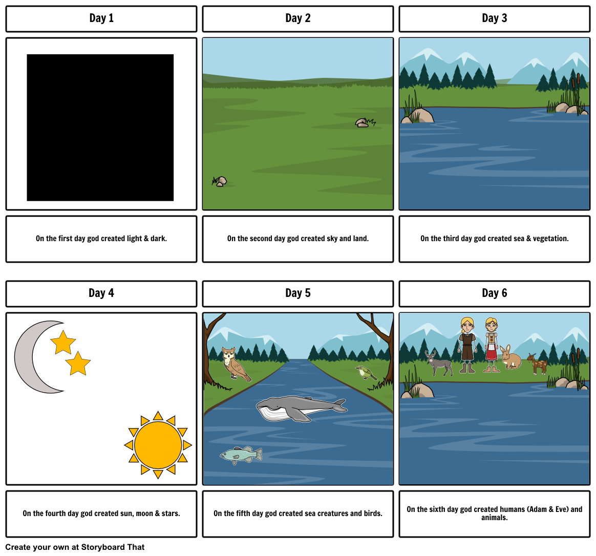 Judaism: the genesis creation story Storyboard