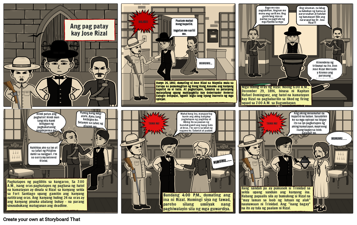 JOSE RIZAL Storyboard by zyraa
